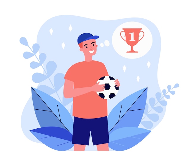 Victorious Soccer Player Celebrates Championship Trophy | Jiffy Designs