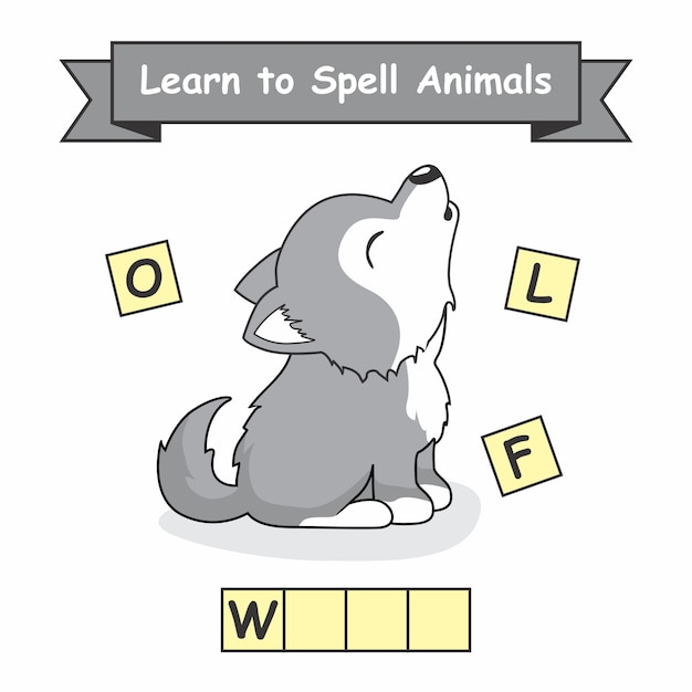 Howling Wolf Teaches Spelling with Animal Alphabet Tiles | Jiffy Designs