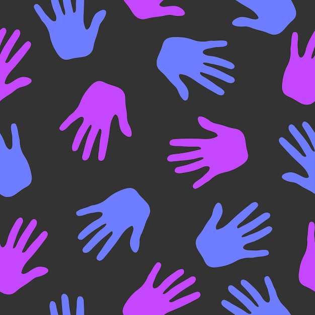 Vibrant Handprint Pattern on Dark Background | Jiffy Designs