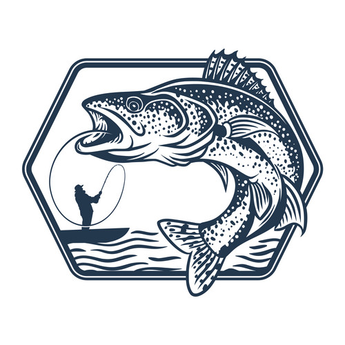 Walleye Fishing By Man In Lake, Walleye Jump Out Of Water | Jiffy Designs