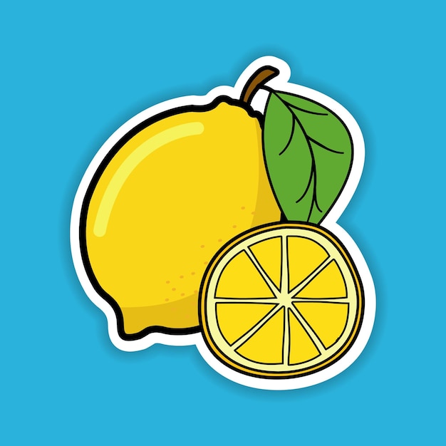 Vibrant Lemon with Leaf and Slice on Teal Background | Jiffy Designs
