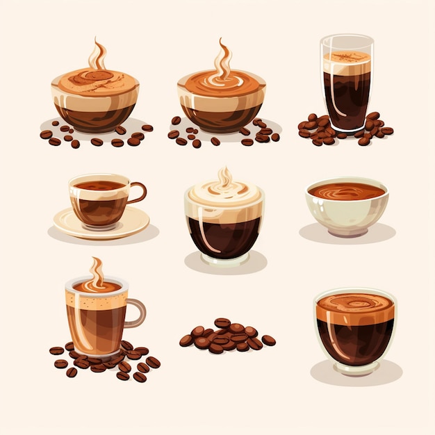 Vibrant Coffee Collection: Diverse Brews and Delightful Designs | Jiffy ...