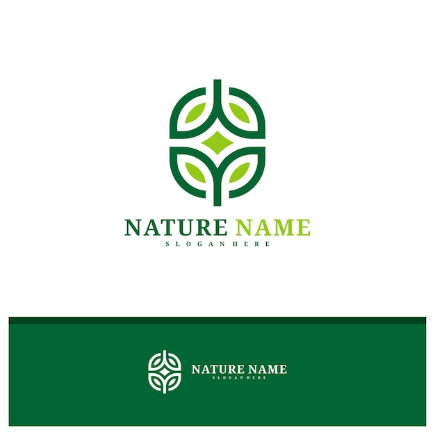 Minimalist Green Leaf Nature Logo with Wordmark | Jiffy Designs