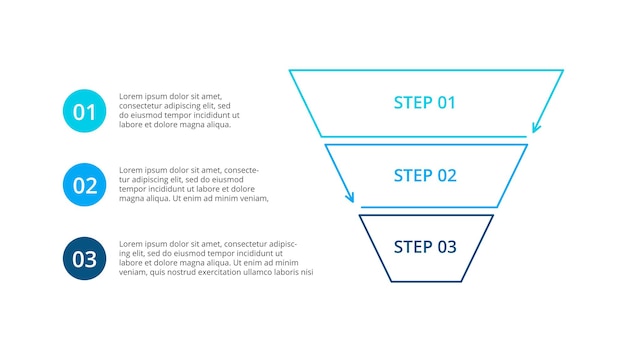Sleek Blue Triangular Steps Infographic with Text Callouts | Jiffy Designs