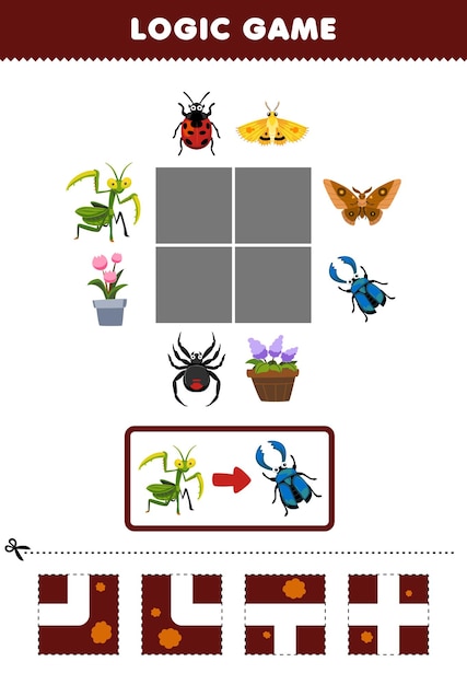 Vibrant Insect Logic Puzzle: Match Creatures to Their Environments ...