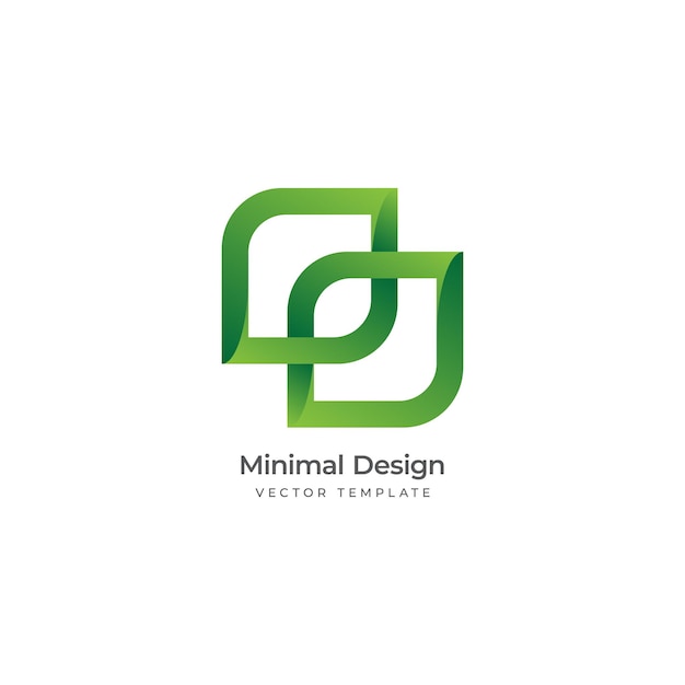 Interlocking Green Leaf Shapes in Minimalist Design | Jiffy Designs