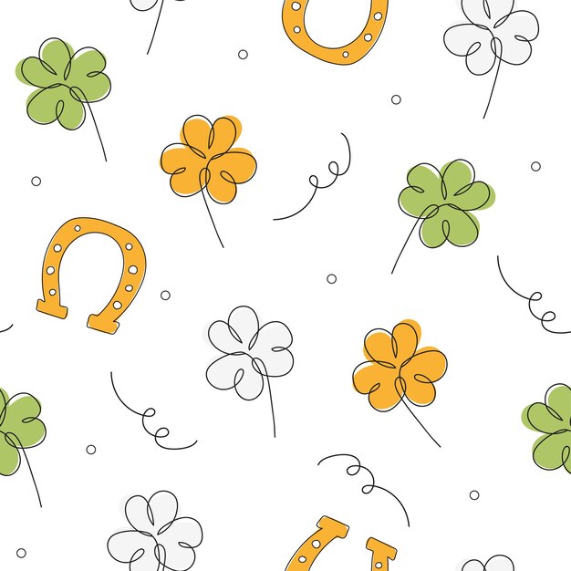 Lucky Charms Pattern with Clovers and Horseshoes | Jiffy Designs