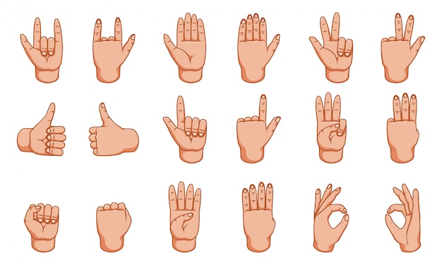 Diverse Hand Gestures and Poses in Vibrant Cartoon Style | Jiffy Designs