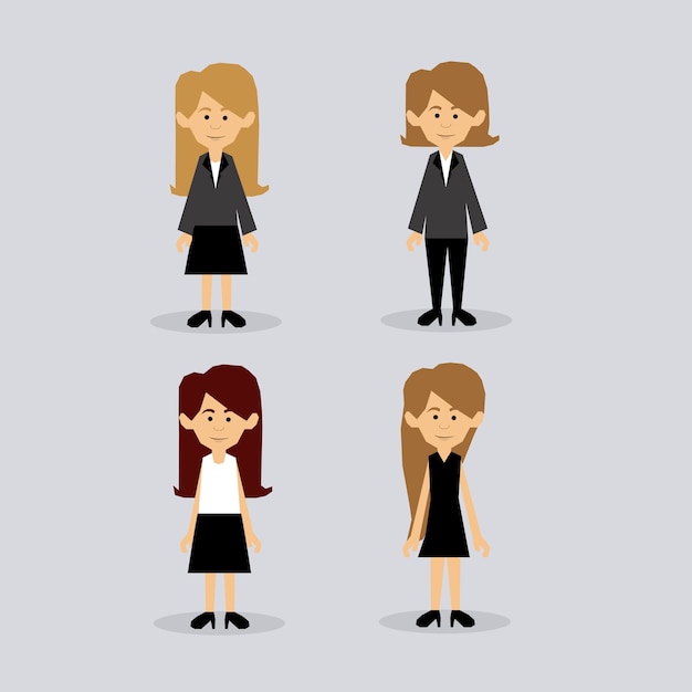 Diverse Collection of Stylized Female Character Avatars | Jiffy Designs