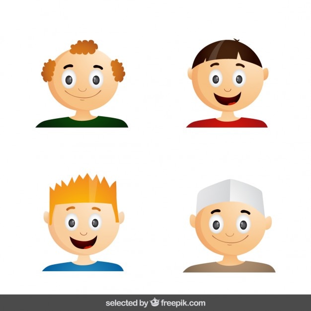 Cartoon Faces Collection: Diverse Character Portraits with Expressive ...