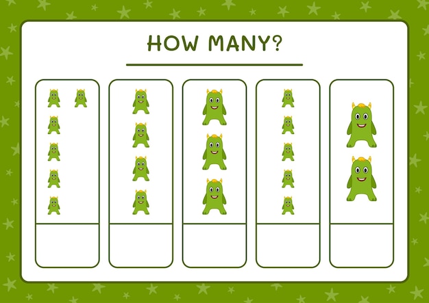 Counting Cute Green Monsters in Fun Activity | Jiffy Designs