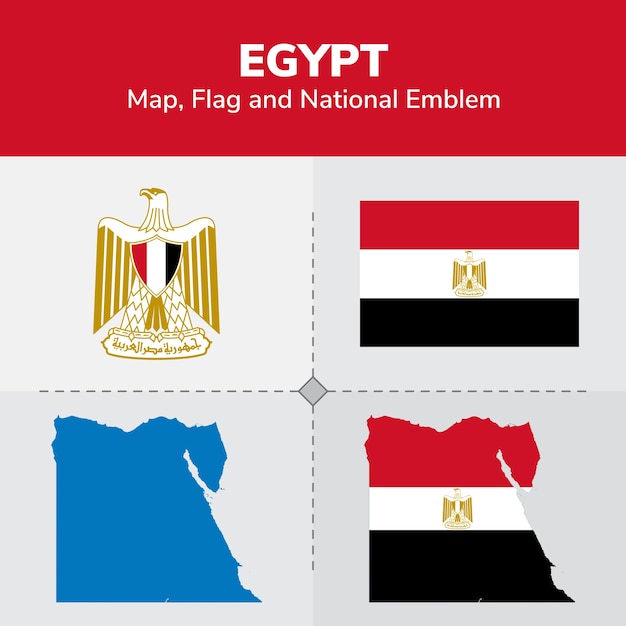 Vibrant Symbols of Egyptian Identity: Map, Flag, and Emblem | Jiffy Designs