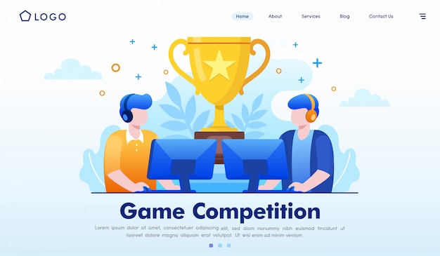 Two Gamers Celebrate Victory with Gleaming Trophy | Jiffy Designs