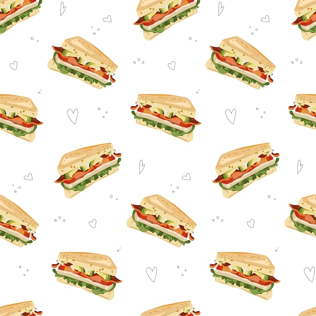 Delectable Sandwich Delight: A Visually Appetizing Pattern | Jiffy Designs