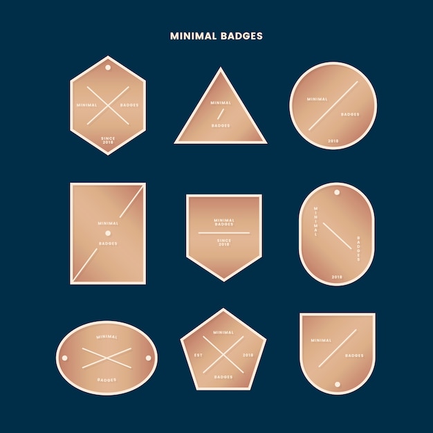 Minimal Geometric Badge Collection in Rose Gold and Navy | Jiffy Designs