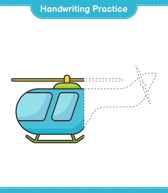 Vibrant Helicopter Illustration for Handwriting Practice | Jiffy Designs