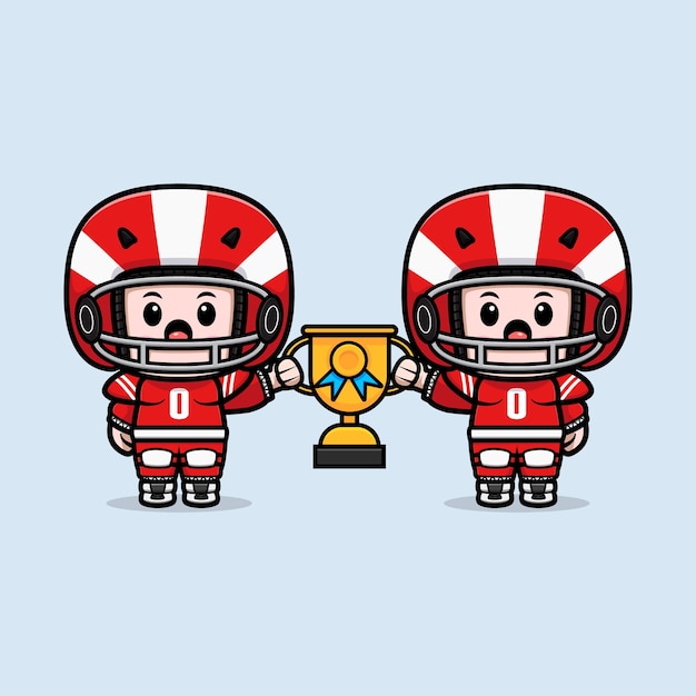 Victorious Football Players Celebrating with Trophy | Jiffy Designs
