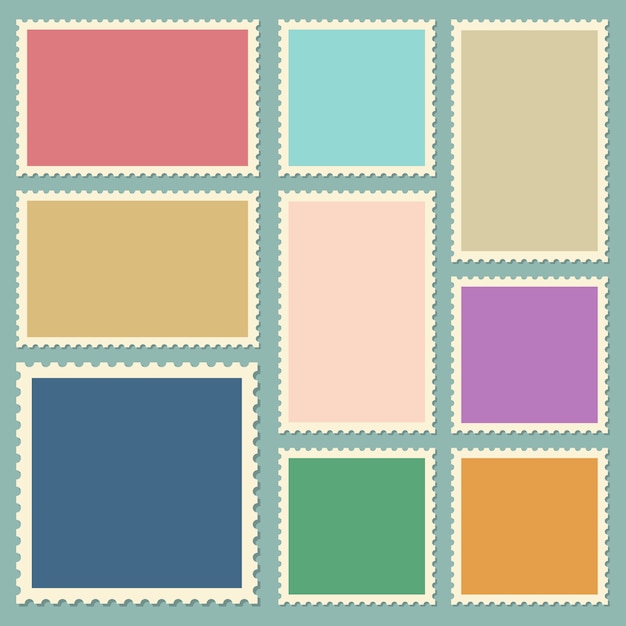 Vintage Postage Stamp Frames in Pastel Colors | Jiffy Designs