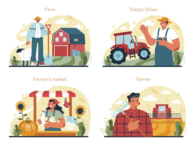 Vibrant Farming Illustrations Depicting Rural Life and Agriculture ...