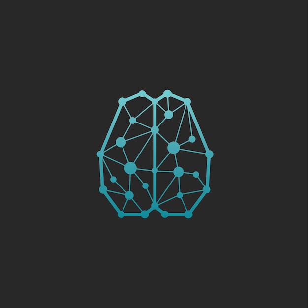 Geometric Brain Illustration with Interconnected Polygons | Jiffy Designs