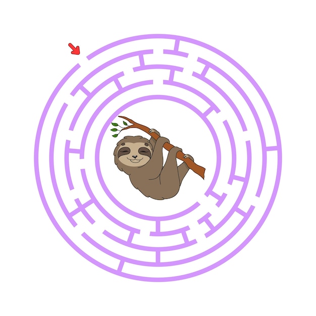 Playful Sloth Navigating Whimsical Maze | Jiffy Designs