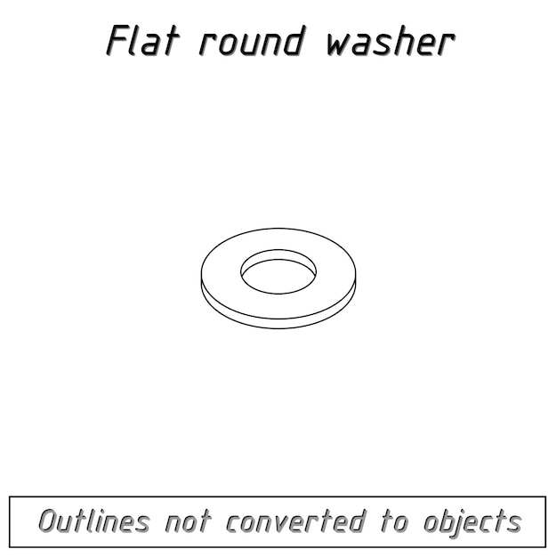 Simple Flat Circular Washer with Minimalist Outline Design | Jiffy Designs
