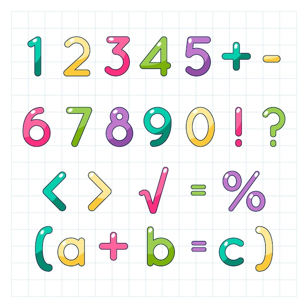 Vibrant and Playful Mathematical Symbols and Numbers | Jiffy Designs