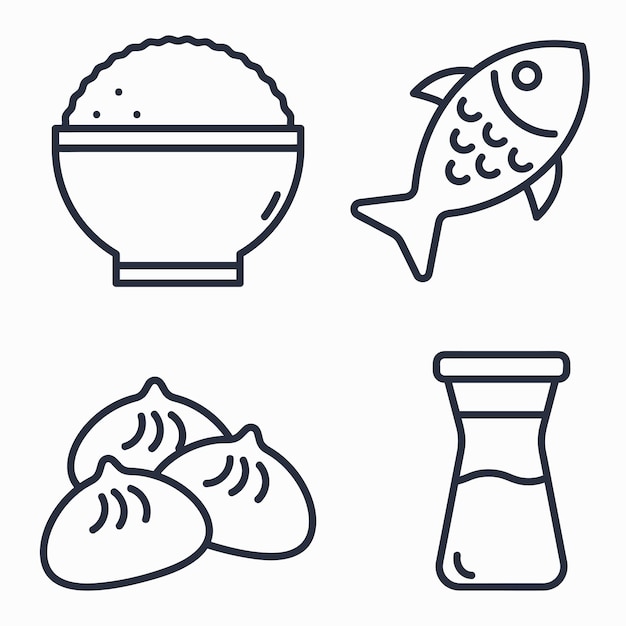 Delightful Minimalist Icons for Culinary Delight | Jiffy Designs