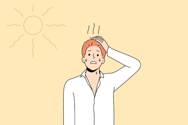 Exhausted Man Sweating in the Summer Heat | Jiffy Designs