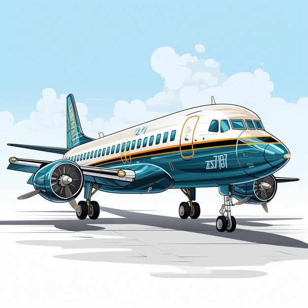Sleek and Stylish Passenger Jet on the Runway | Jiffy Designs