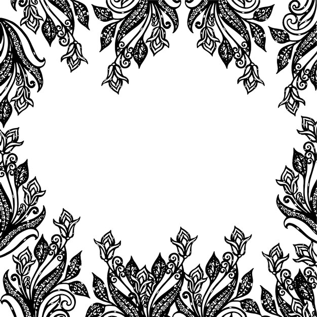 Elegant Floral Motif Border Frame | Jiffy Designs