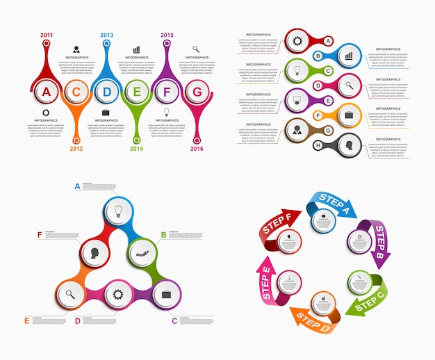 Vibrant Infographic Designs with Interconnected Circular Elements ...