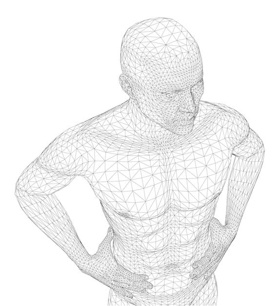 Intricate Wireframe Figure: Muscular Anatomical Illustration | Jiffy ...