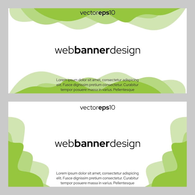Elegant Green Wave Web Banner Design with Text | Jiffy Designs