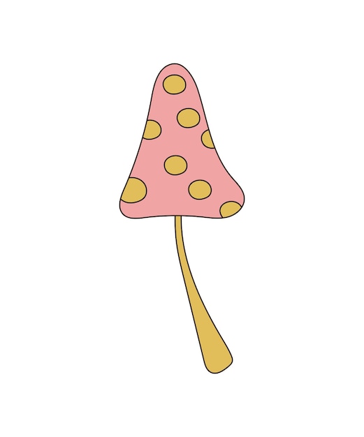 Whimsical Polka Dot Mushroom: A Playful Nature Illustration | Jiffy Designs
