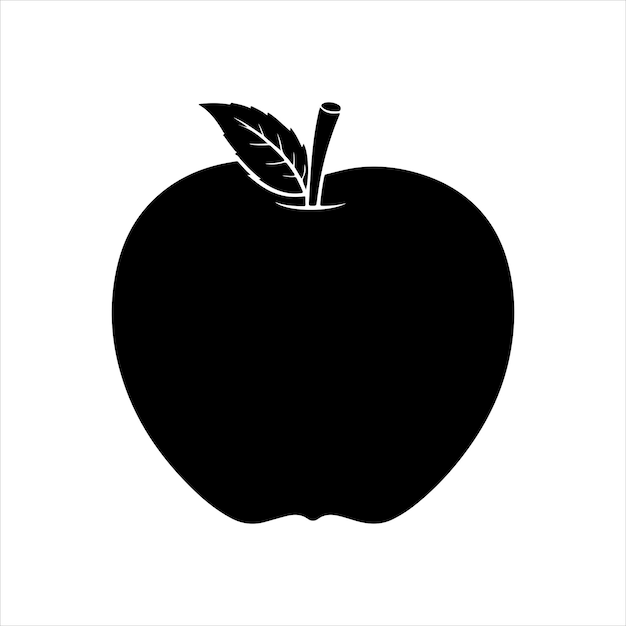 Minimalist Silhouette of a Crisp, Juicy Apple | Jiffy Designs
