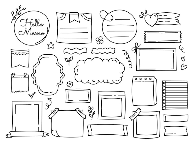 Whimsical Doodle Frames and Shapes for Expressive Journaling | Jiffy ...
