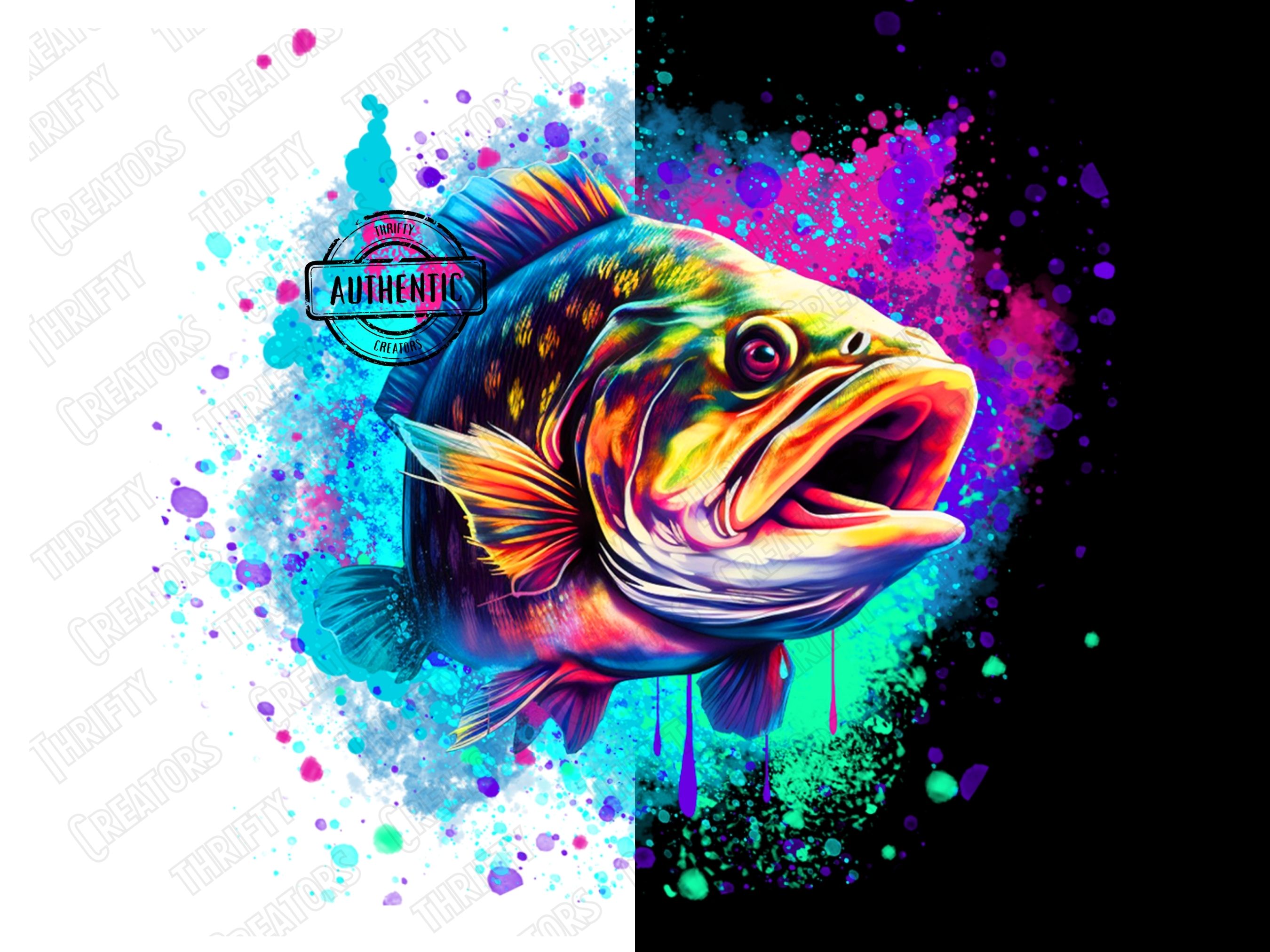 'Vibrant Splashing Fish' Dynamic and Colorful Aquatic Design with ...