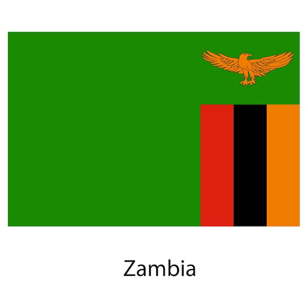 Vibrant Zambian Flag with Soaring Eagle Symbol | Jiffy Designs