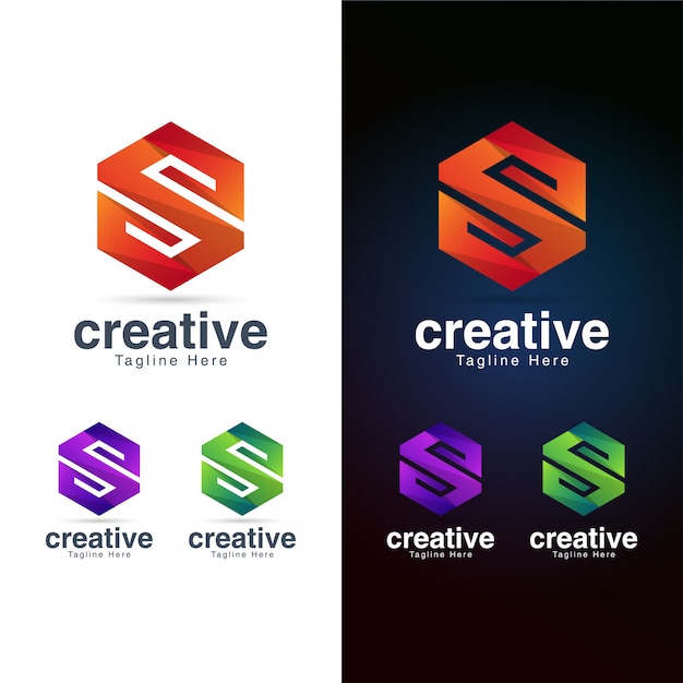 Vibrant Hexagonal Logos with Overlapping Letter Designs | Jiffy Designs