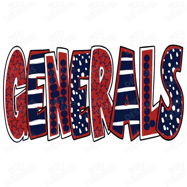 'Generals' Patriotic Typography with Stars and Stripes Patterns | Jiffy ...