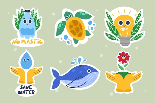 Vibrant Collection of Eco-Friendly Stickers for Sustainable Living ...