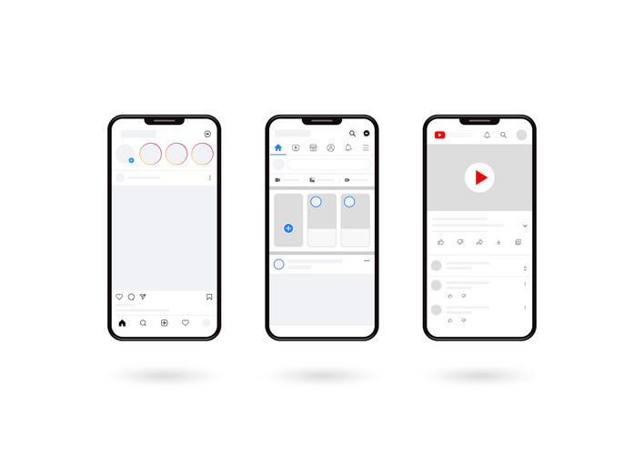 Smartphone Mockup With Shadow, Social Media Layout | Jiffy Designs