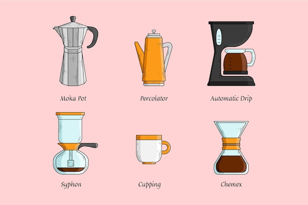 Diverse Collection of Iconic Coffee Brewing Devices | Jiffy Designs