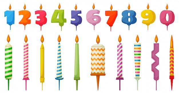 Colorful Birthday Candle Assortment with Numbers and Patterns | Jiffy ...