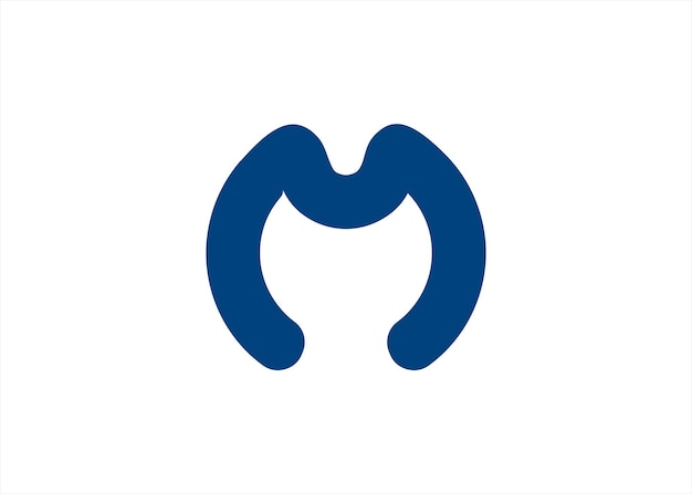 Elegant Blue Cursive Letter M Minimalist Graphic Symbol | Jiffy Designs