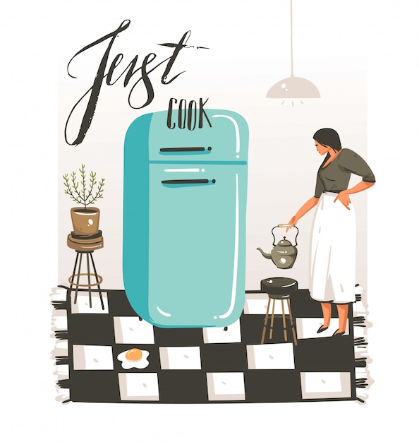 Retro Kitchen Vibes: A Cozy Cooking Scene | Jiffy Designs