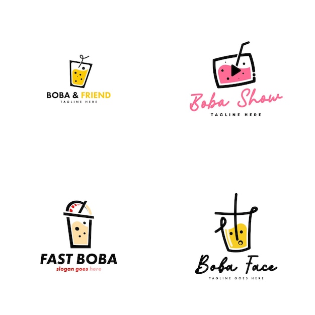 Vibrant Boba Tea and Cocktail Themed Graphic Collection | Jiffy Designs