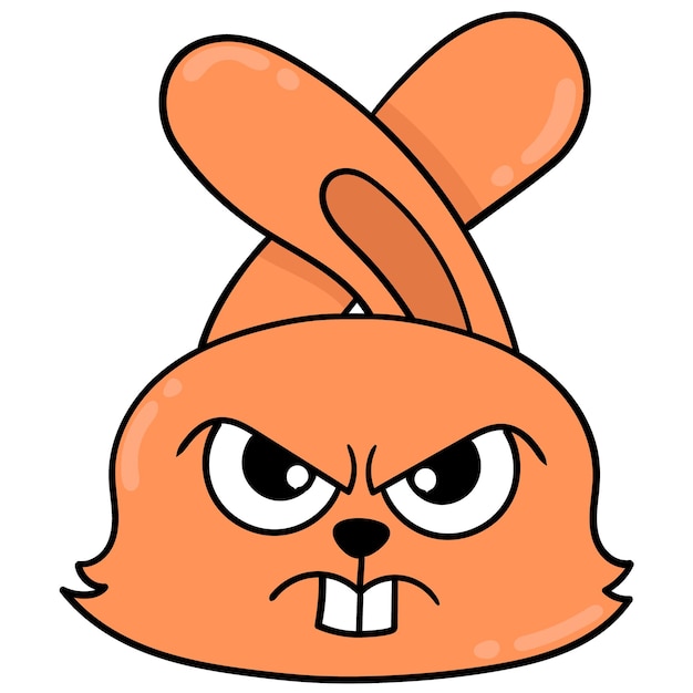 Angry Cartoon Rabbit Face with Intense Expression | Jiffy Designs