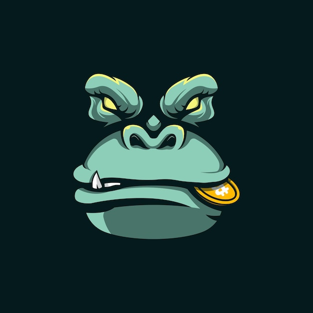 Captivating Amphibious Creature Emblem on Dark Background | Jiffy Designs